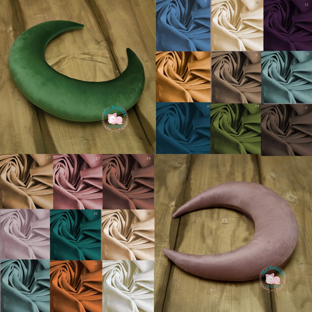 Velvet Crescent Moon Cushion, Moon, Decoration, Sofa, Interior ...