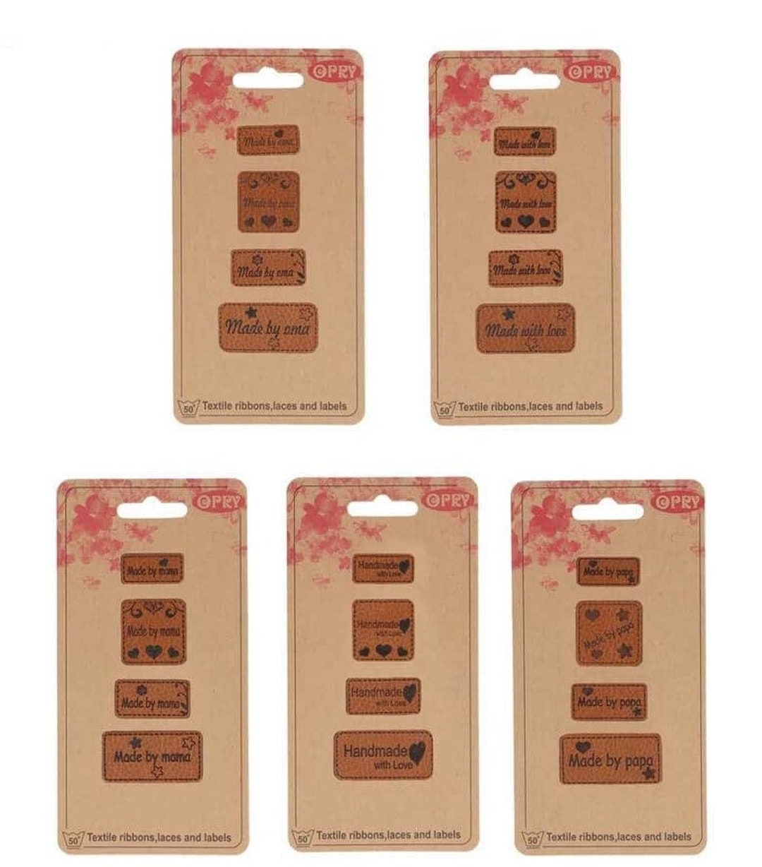 Set 4 Pc. Opry Faux Leather Label Labels Clothing Labels Assortment ...