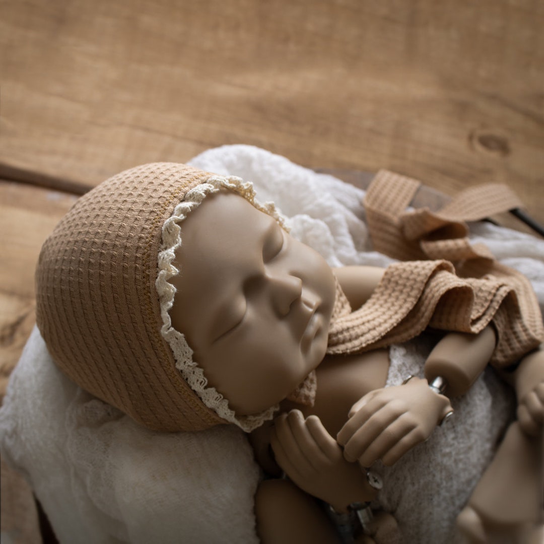 Hat With Cotton Lace Ruffles Rustic Bonnet Handmade Props Photo Props ...