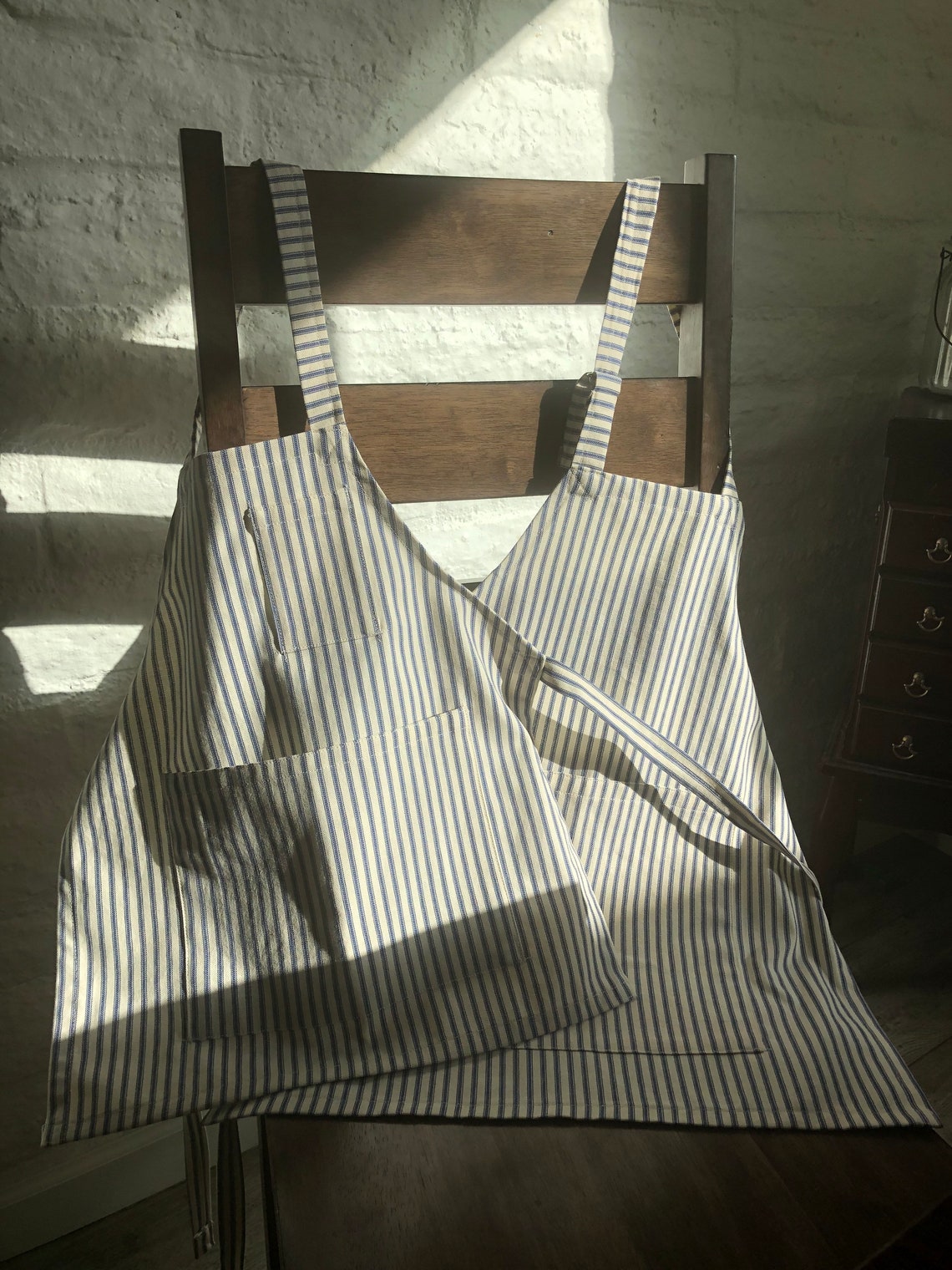 Adjustable French Farmhouse Striped Apron Matching Aprons - Etsy