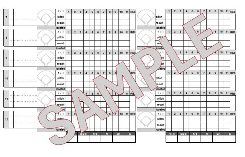 Softball Pitch Tracker, Spray Chart & Results. - Etsy