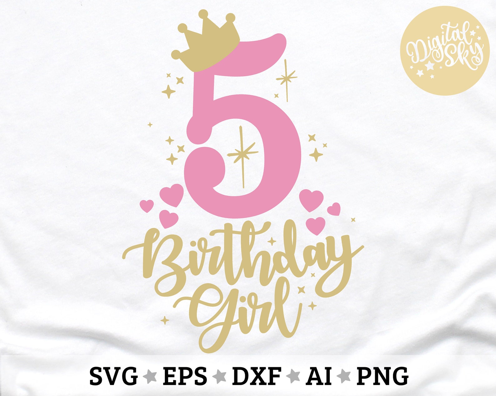 Five Birthday Svg Fifth Birthday Svg 5th Birthday Svg - Etsy
