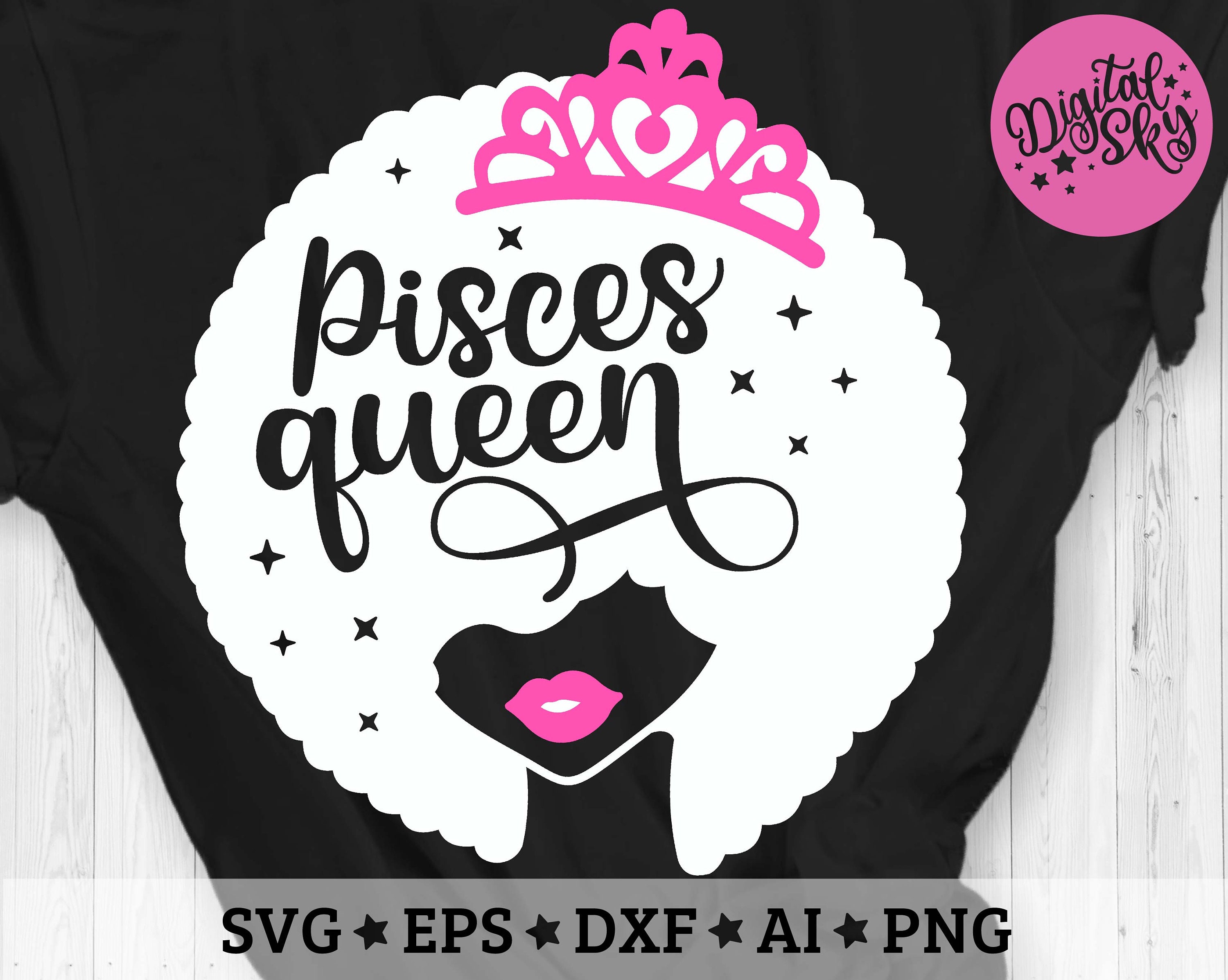 Pisces Queen Svg Birthday Queen Svg Black Women Svg Afro | Etsy Australia
