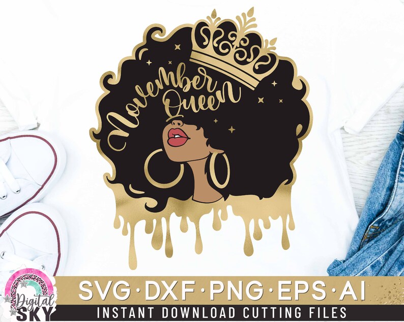 November Queen Svg Afro Girl Svg Afro Queen Svg Birthday - Etsy