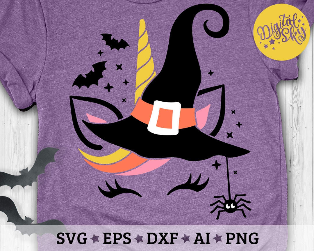 Halloween Unicorn Svg, Unicorn Witch Svg, Spider Witch Hat Svg ...