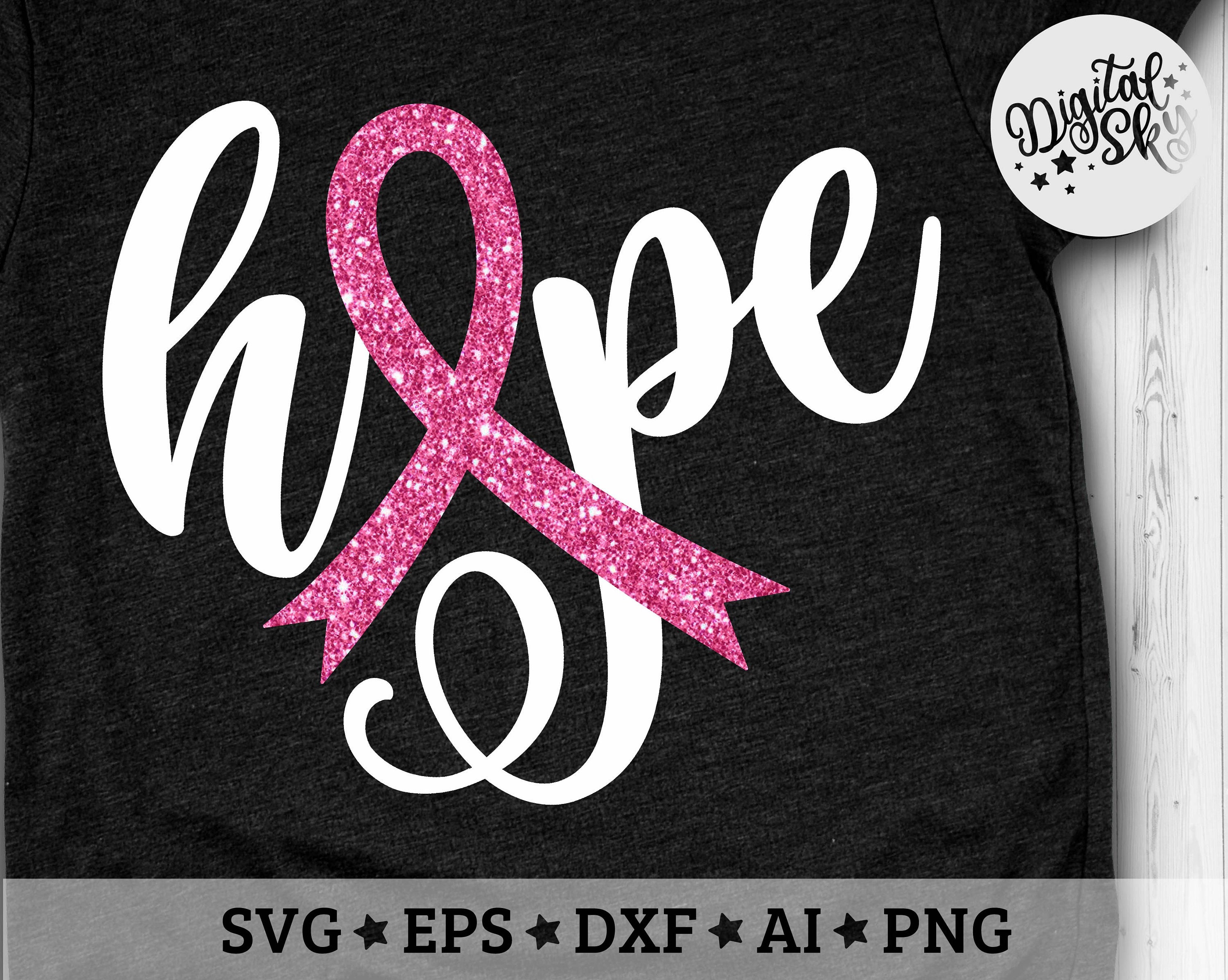Hope Ribbon Svg Cancer Awareness Svg Cut Files Svg Dxf - Etsy