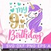 My 9th Birthday Svg, Ninth Bday Svg, Unicorn Birthday Svg, Birthday ...