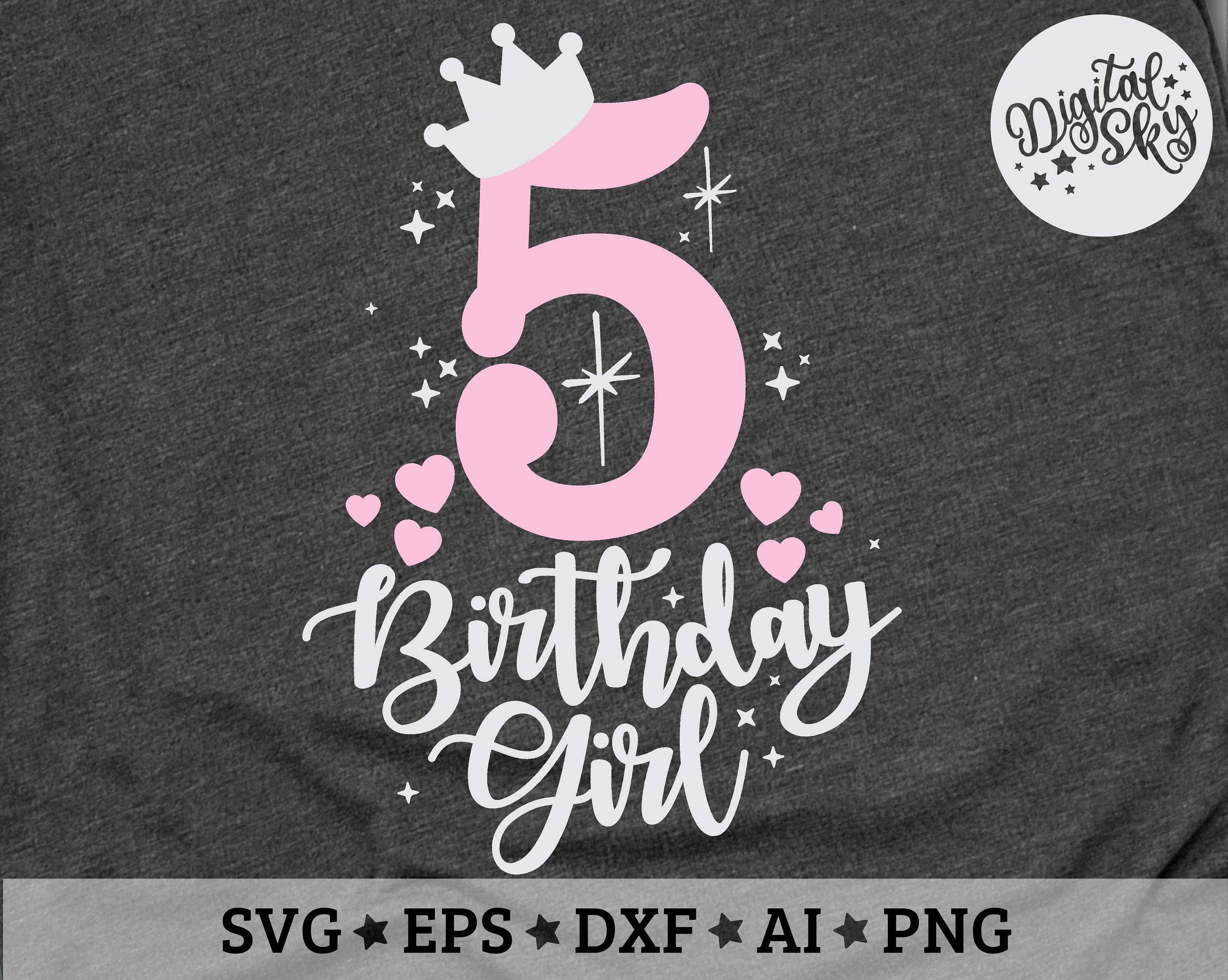 Five Birthday Svg Fifth Birthday Svg 5th Birthday Svg - Etsy