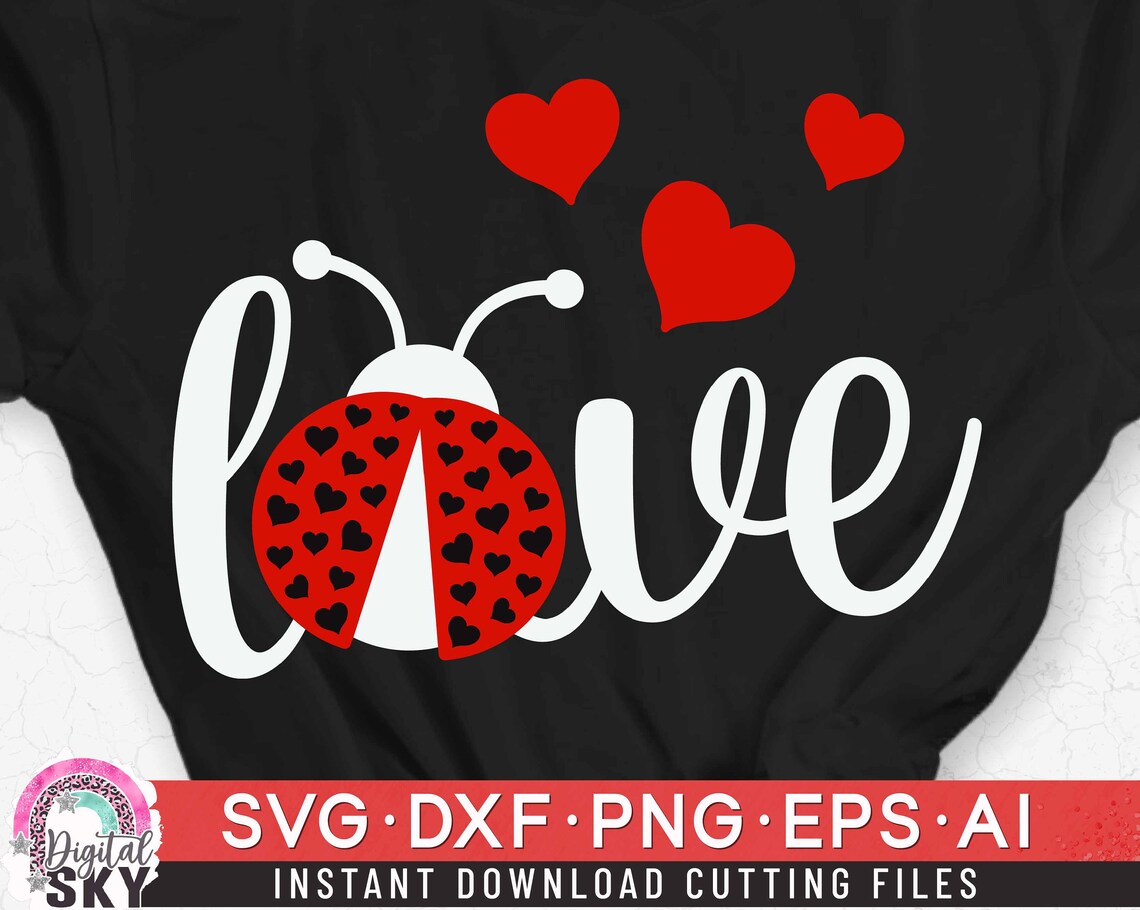 Love Svg Lady Bug Svg Ladybug Hearts Svg Valentines Day Cut - Etsy