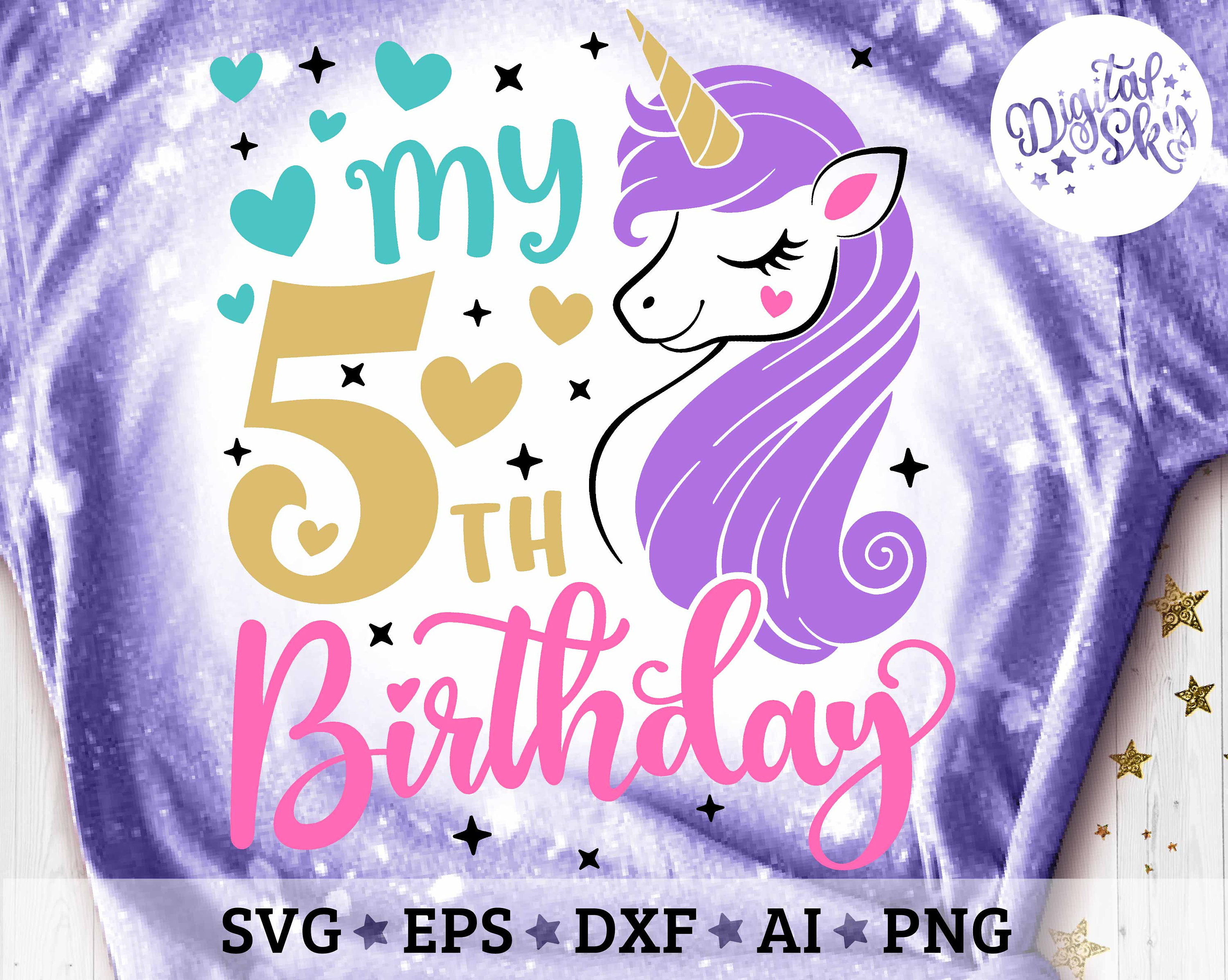 My 5th Birthday Svg Fifth Bday Svg Unicorn Birthday Svg - Etsy