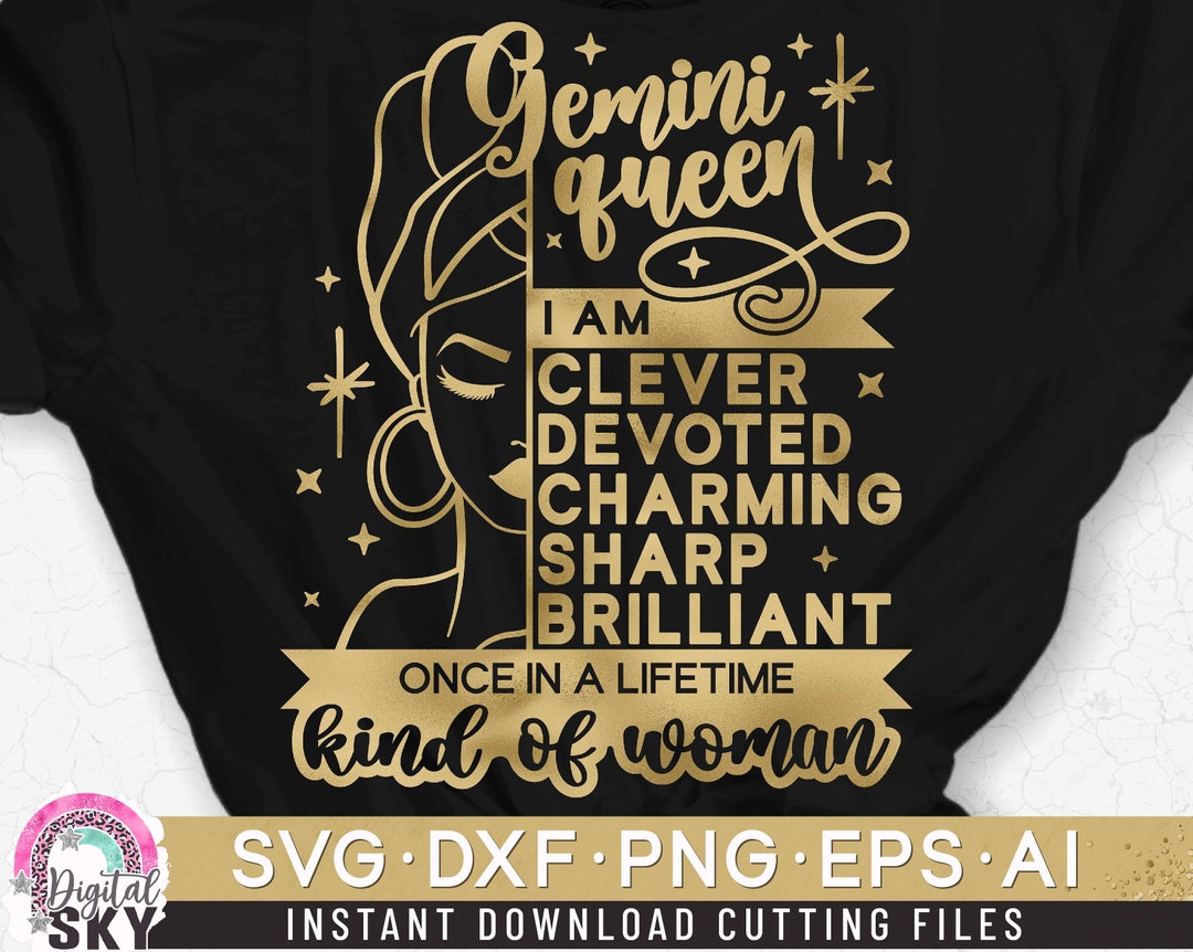 Gemini Queen Svg, Birthday Queen Svg, Black Women Svg, Afro Girl Svg ...