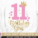 11 Birthday Svg, 11th Birthday Girl Svg, Crown Number Svg, Number ...
