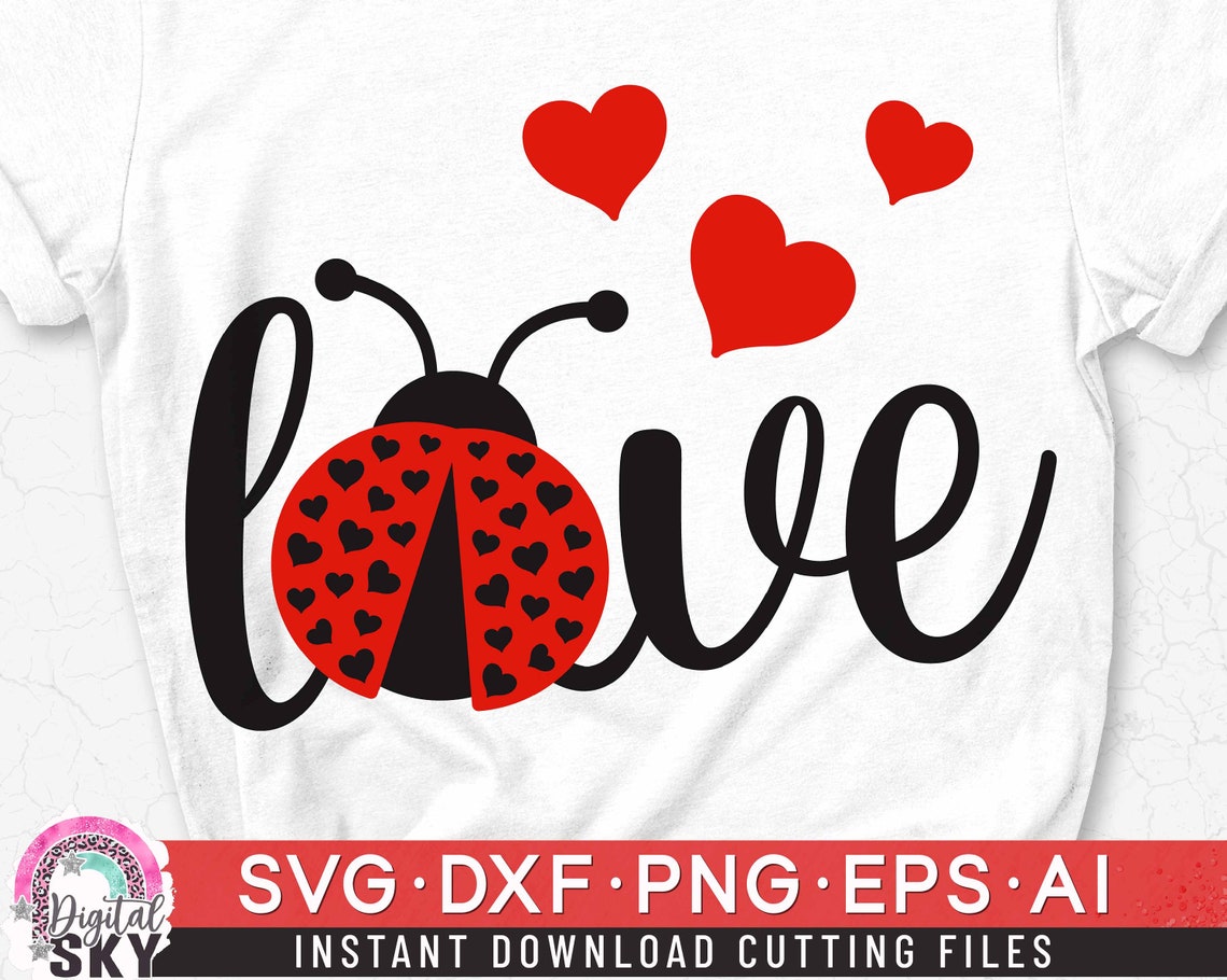 Love Svg Lady Bug Svg Ladybug Hearts Svg Valentines Day Cut - Etsy