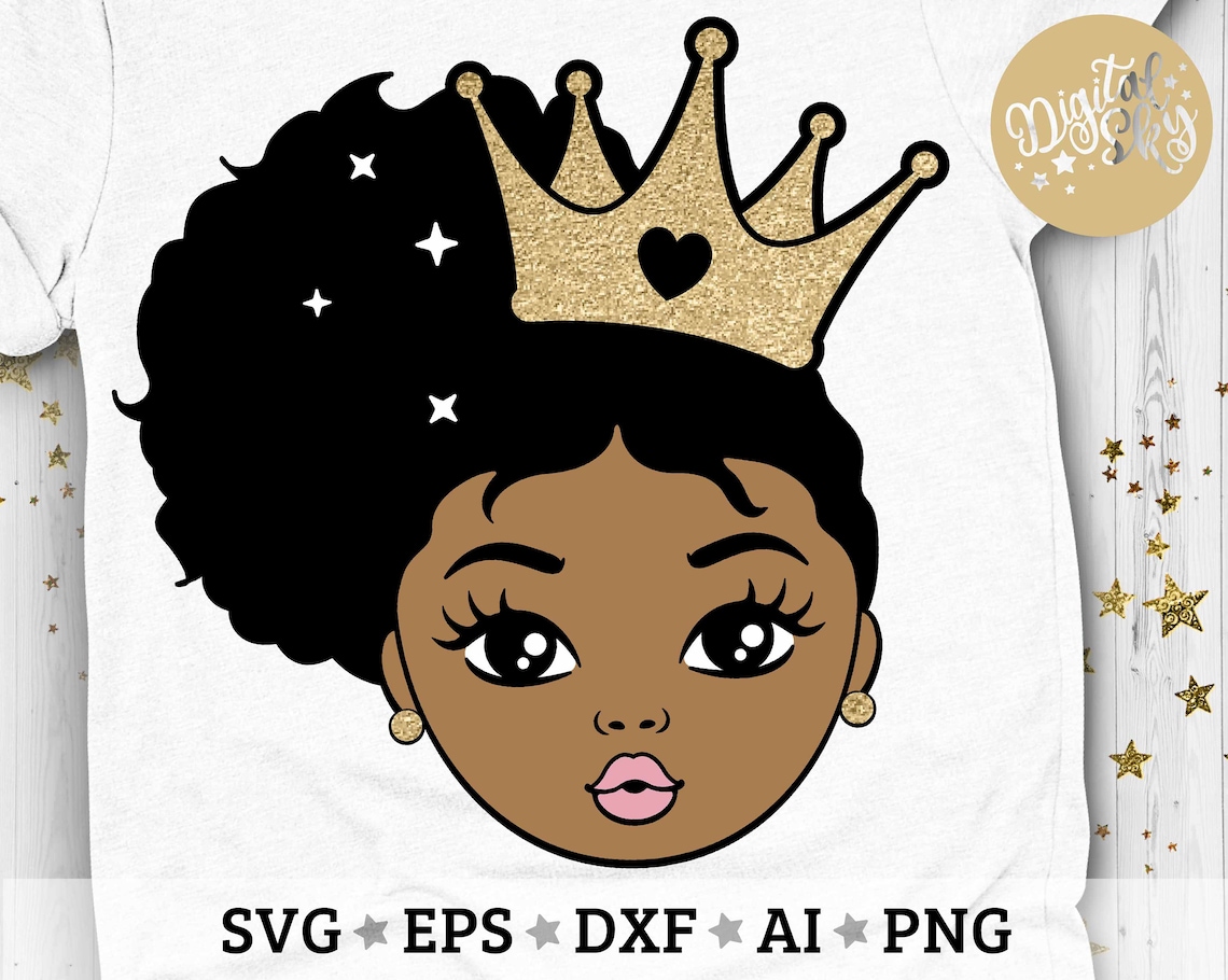 Afro Princess Svg Peekaboo Girl Svg Afro Puff Svg Little - Etsy