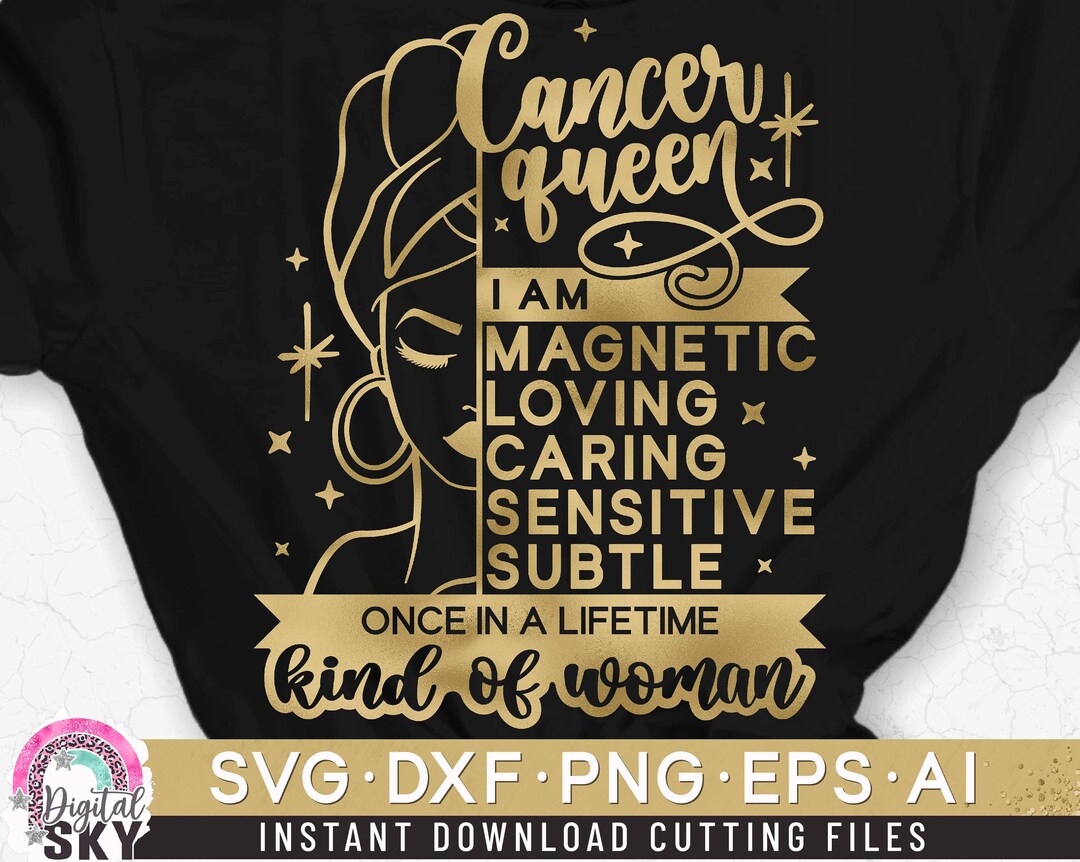 Cancer Queen Svg, Birthday Queen Svg, Black Women Svg, Afro Girl Svg ...