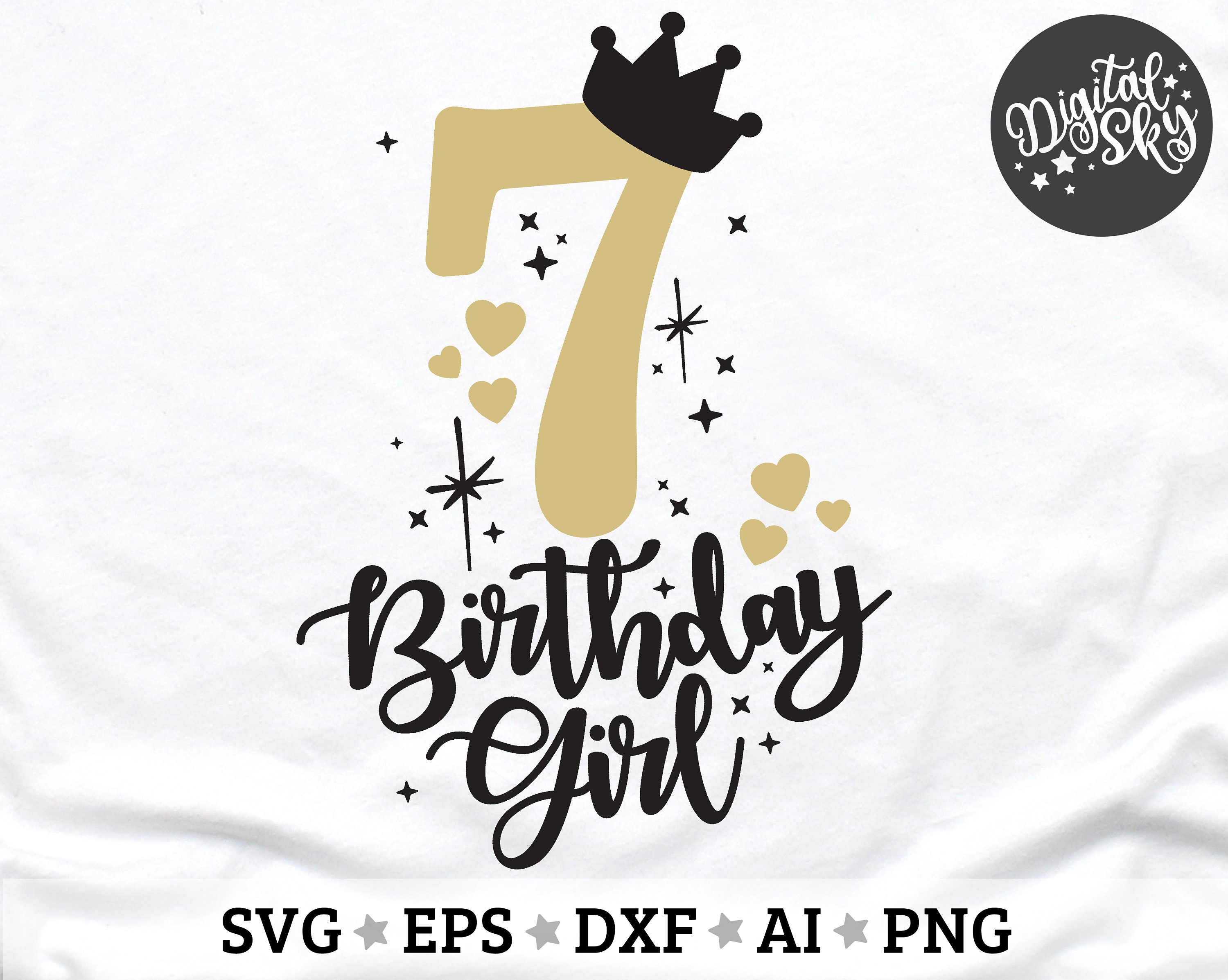 Seven Birthday Svg Seventh Birthday Svg 7th Birthday Svg - Etsy