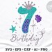 Mermaid 7th Birthday Svg, Seven Mermaid Number Svg - Etsy