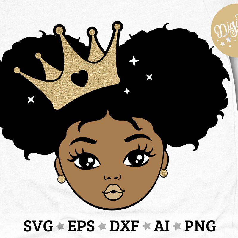 Afro Princess Svg - Etsy