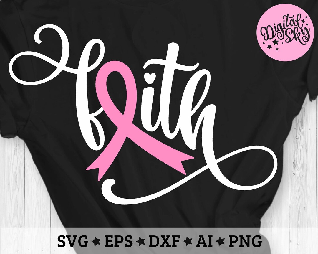 Faith Ribbon Svg, Cancer Awareness Svg, Cut Files Svg, Dxf, Eps, Png - Etsy