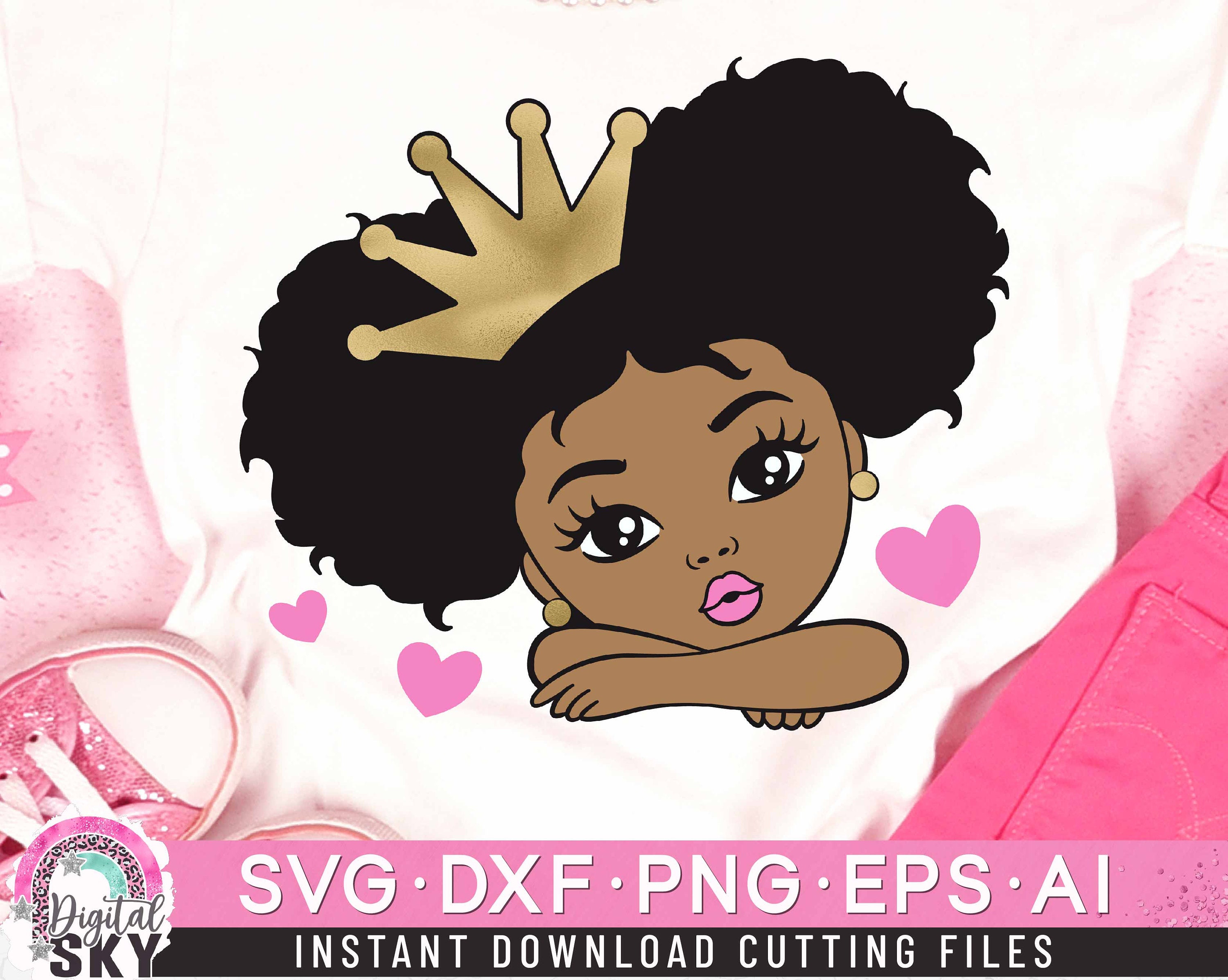Afro Princess Svg Peekaboo Girl Svg Afro Puff Svg Afro - Etsy