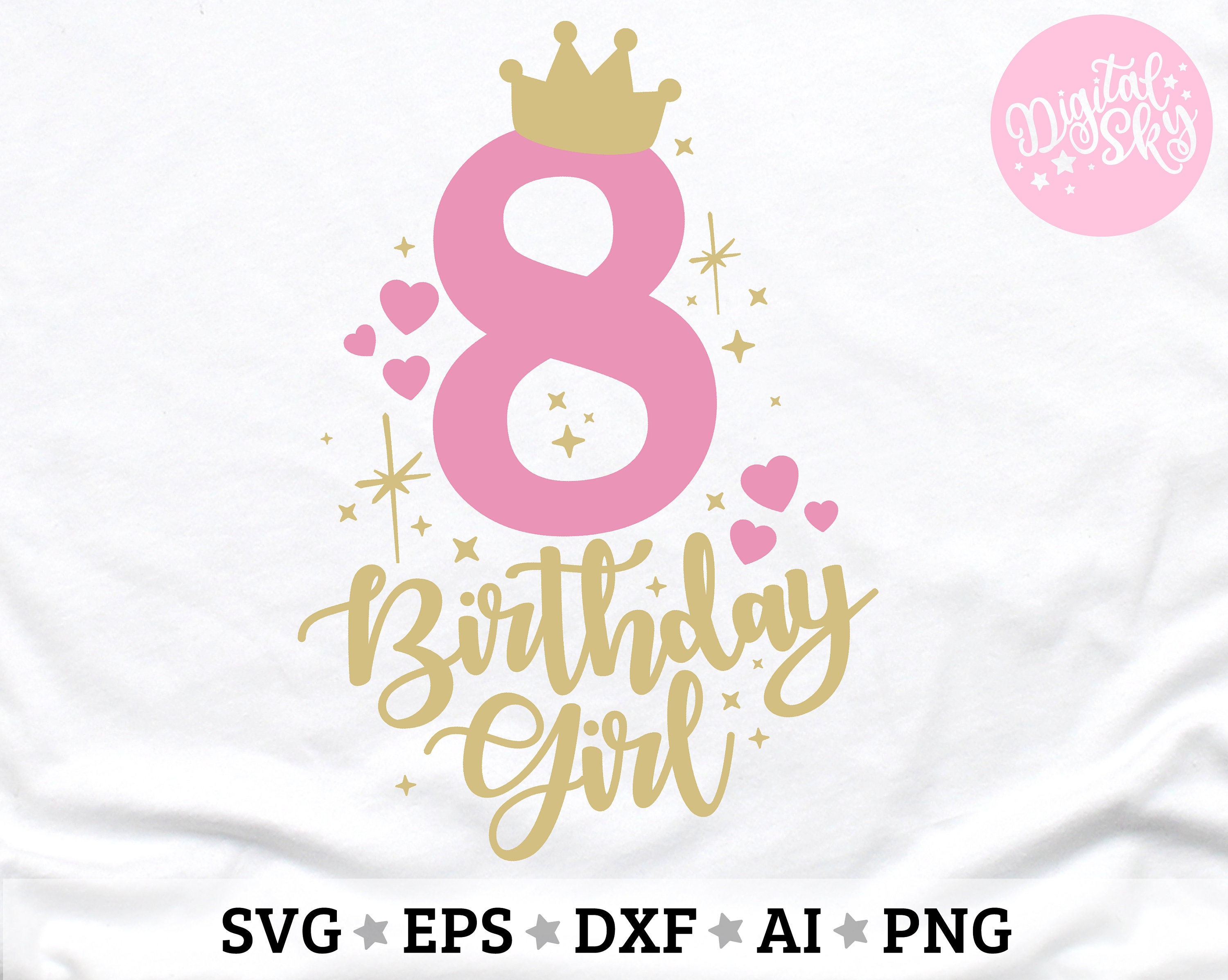 Eight Birthday Svg Eighth Birthday Svg 8th Birthday Svg | Etsy