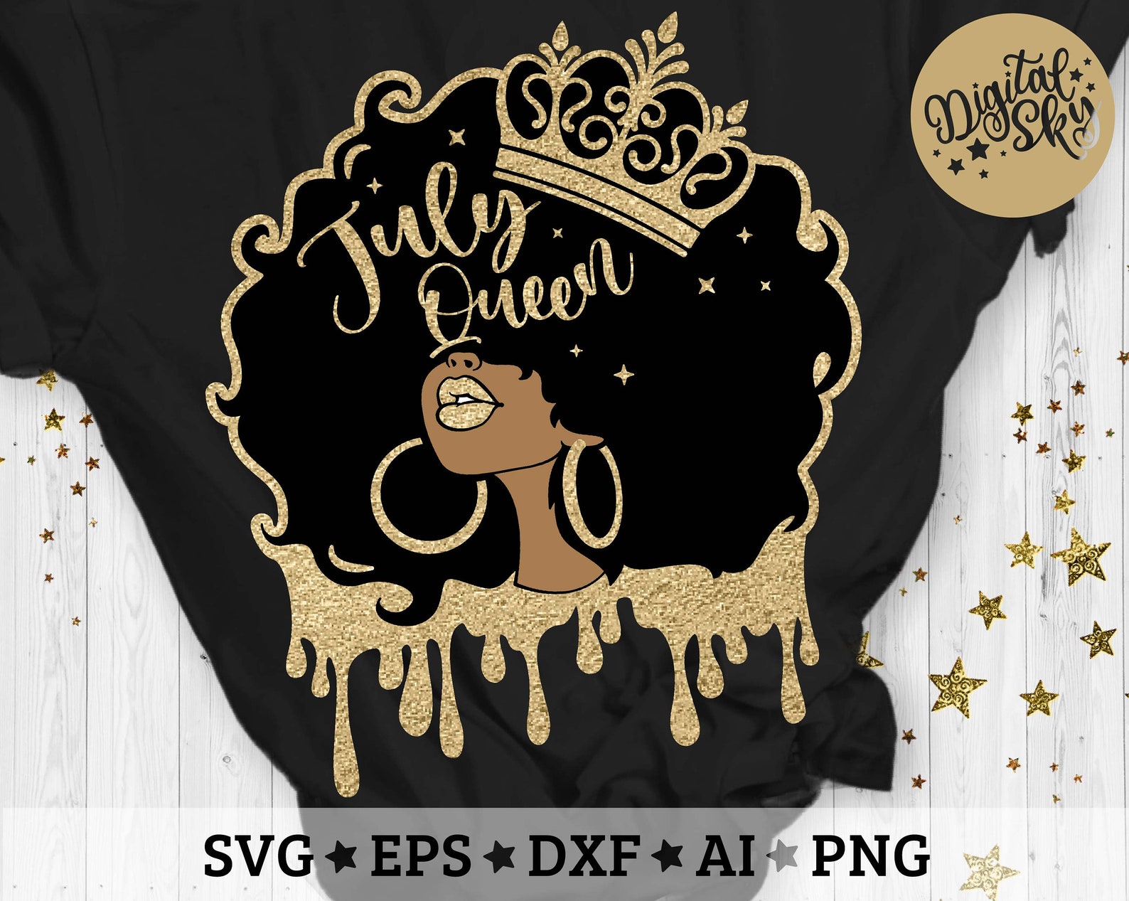 July Queen Svg Afro Girl Svg Afro Queen Svg Birthday Drip | Etsy