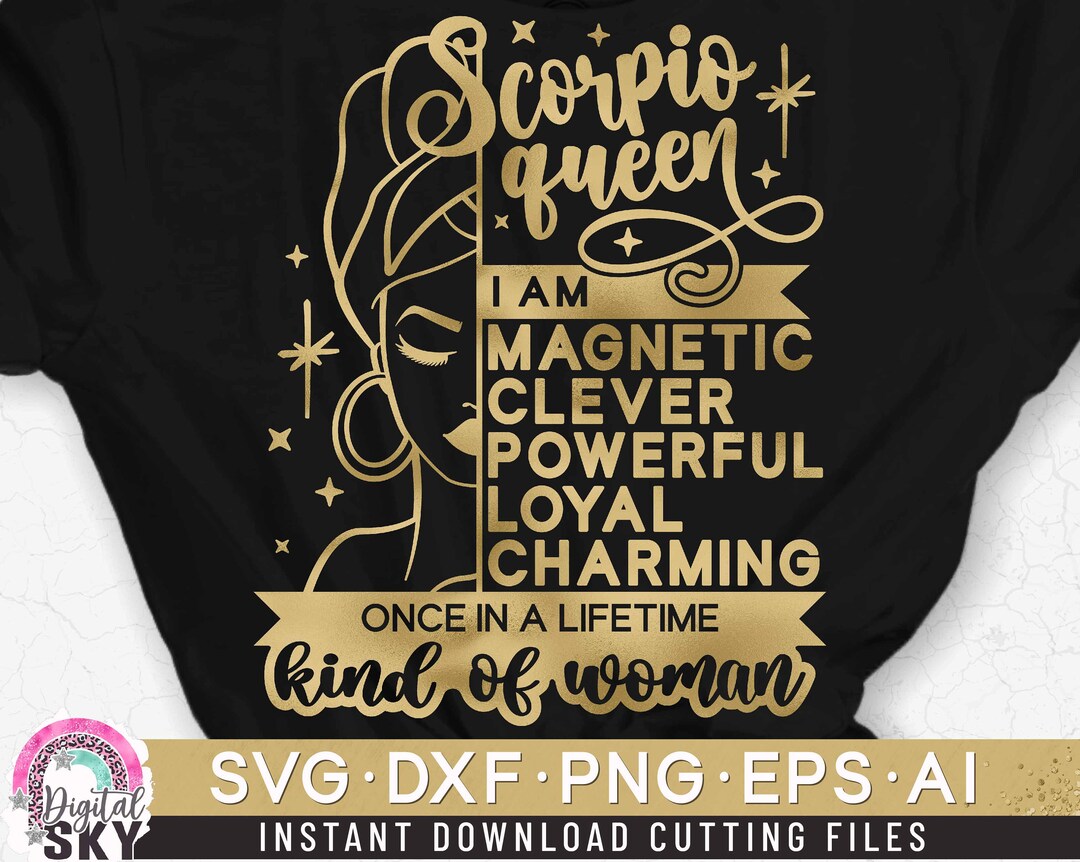 Scorpio Queen Svg, Birthday Queen Svg, Black Women Svg, Afro Girl Svg ...