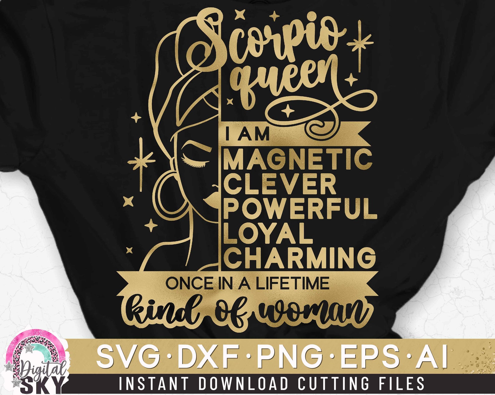 Scorpio Queen Svg Birthday Queen Svg Black Women Svg Afro - Etsy
