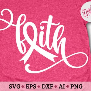 Faith Ribbon Svg, Cancer Awareness Svg, Cut Files Svg, Dxf, Eps, Png - Etsy
