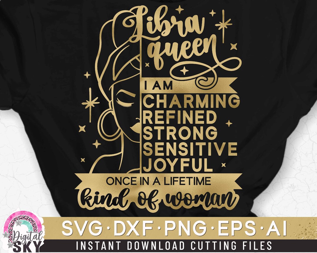 Libra Queen Svg, Birthday Queen Svg, Black Women Svg, Afro Girl Svg ...