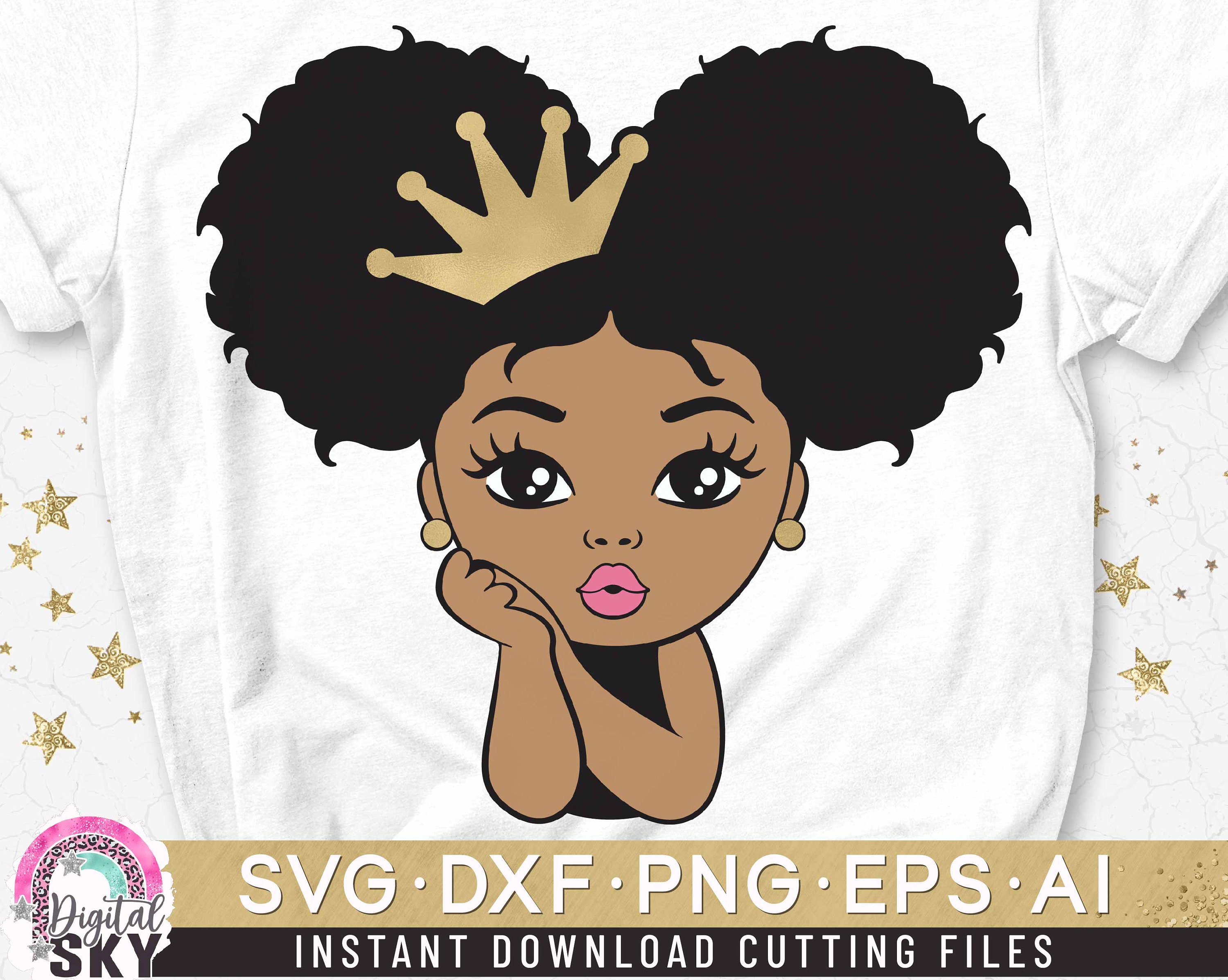 Afro Princess Svg Peekaboo Girl Svg Afro Puff Svg Summer - Etsy