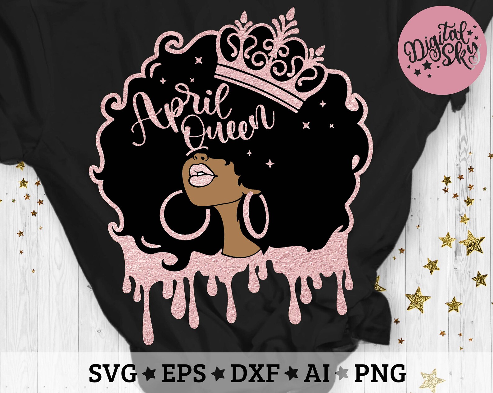 April Queen Svg Afro Girl Svg Afro Queen Svg Birthday Drip | Etsy
