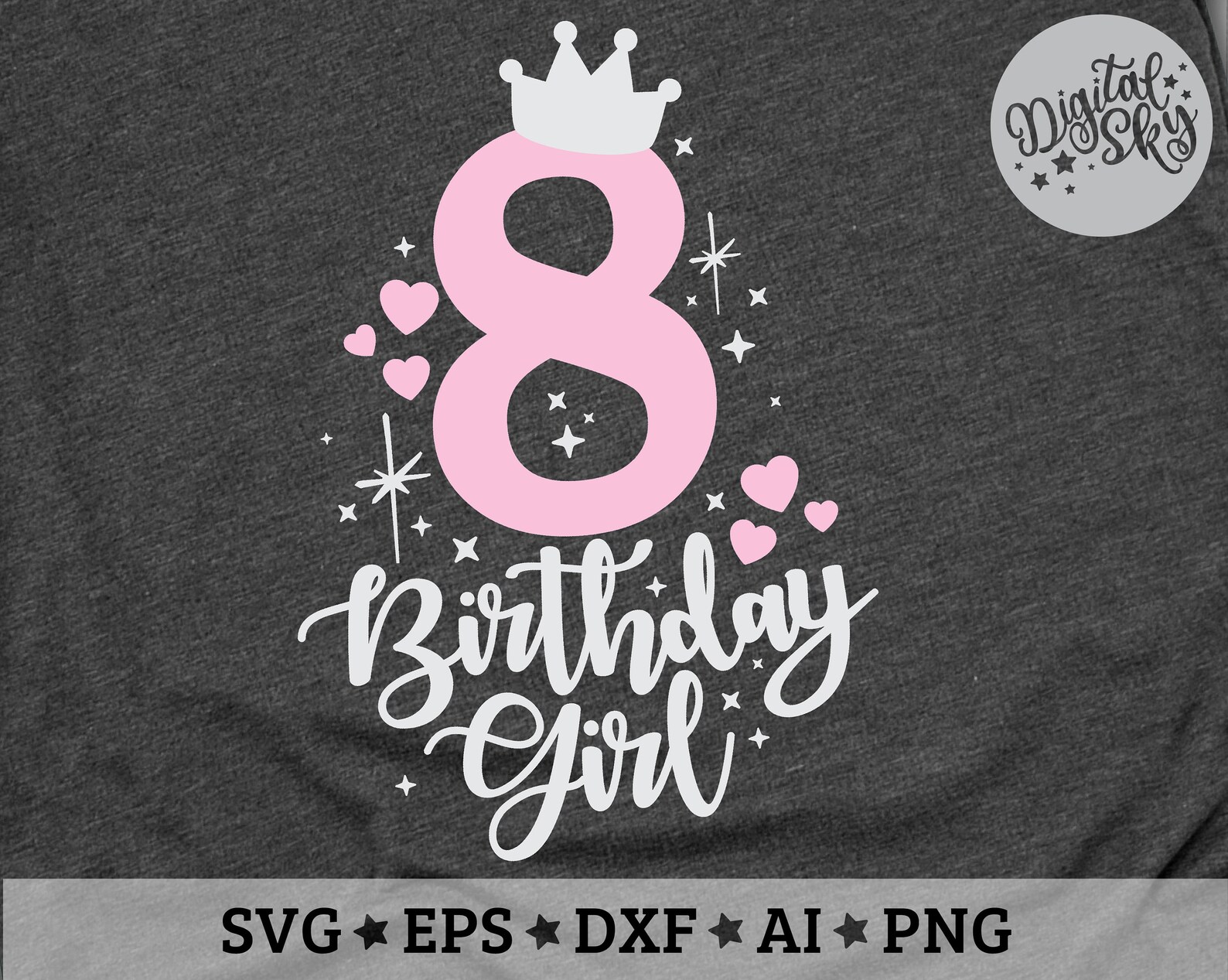 Eight Birthday Svg Eighth Birthday Svg 8th Birthday Svg | Etsy