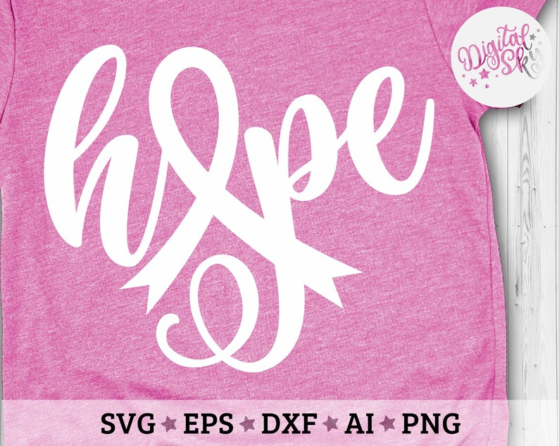 Hope Ribbon Svg Cancer Awareness Svg Cut Files Svg Dxf - Etsy