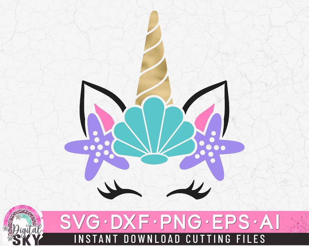 Sea Star Shell Unicorn Svg, Summer Unicorn Svg, Beach Unicorn Svg ...