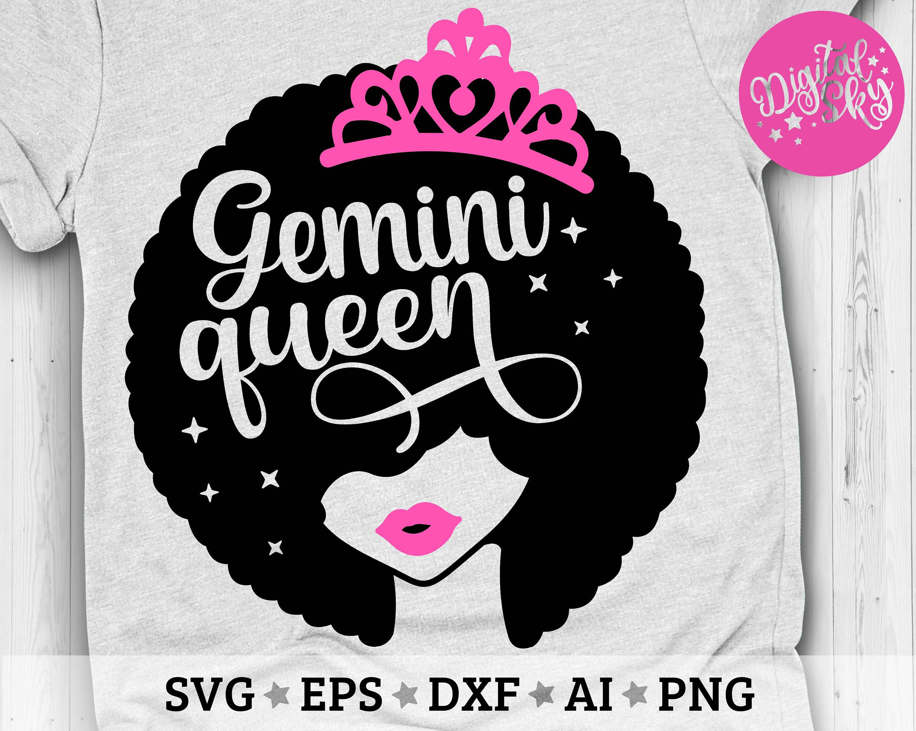 Gemini Queen Svg Birthday Queen Svg Black Women Svg Afro - Etsy