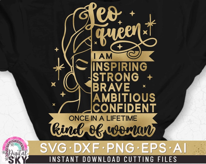 Leo Queen Svg Birthday Queen Svg Black Women Svg Afro Girl - Etsy