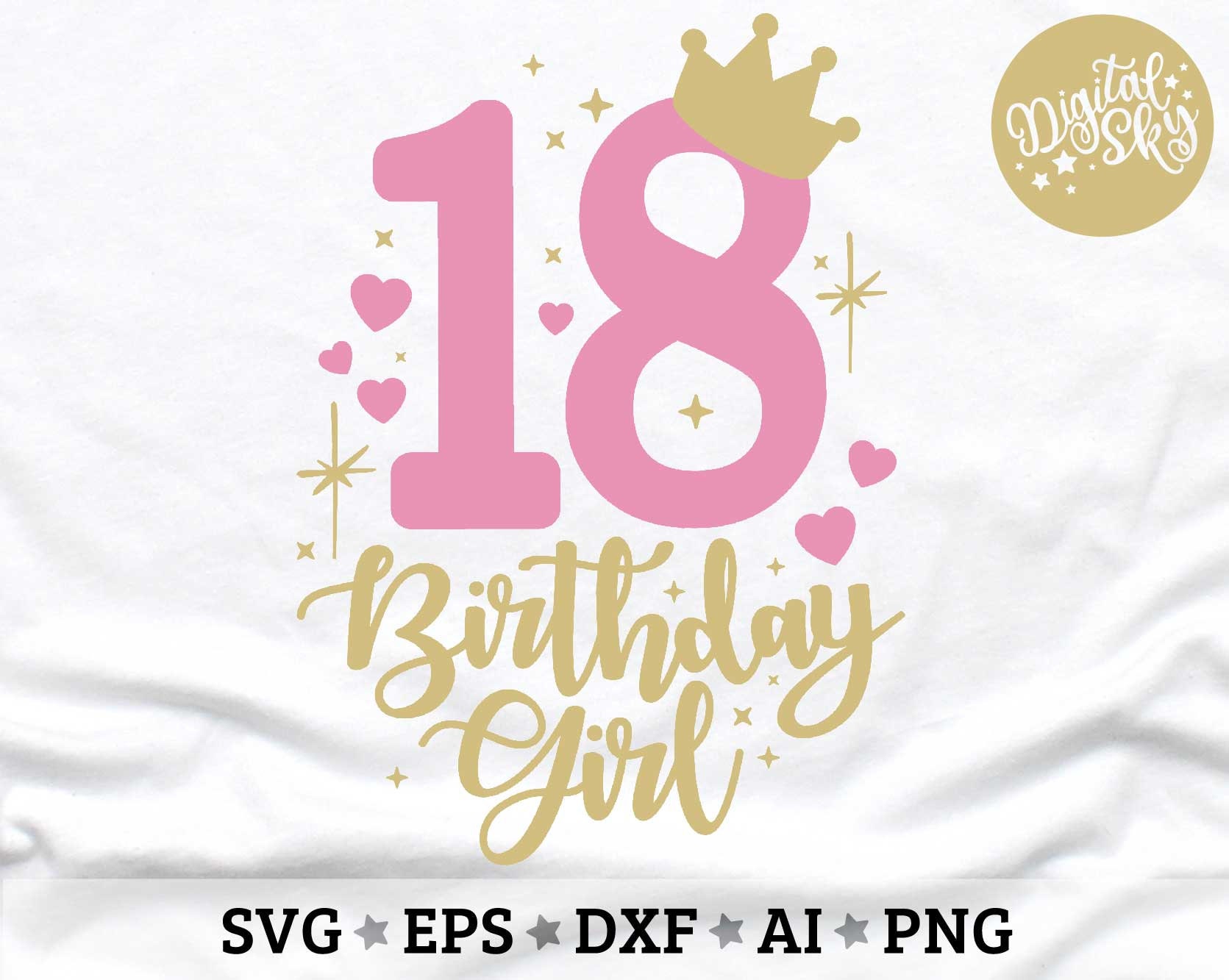 18 Birthday Svg 18th Birthday Girl Svg Number Eighteen Svg - Etsy