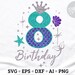 Mermaid 8th Birthday Svg Eight Mermaid Number Svg | Etsy