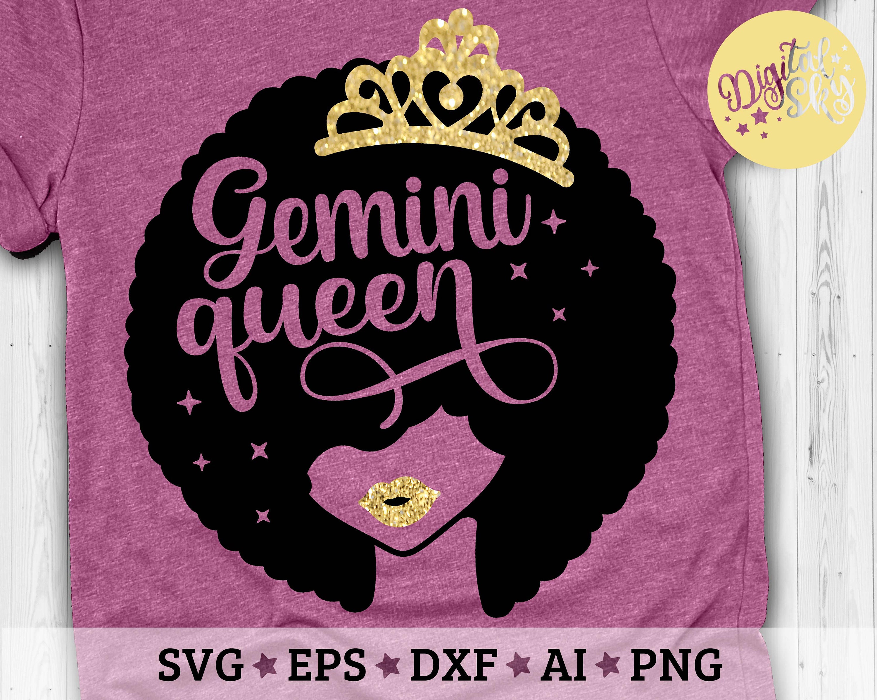Gemini Queen Svg Birthday Queen Svg Black Women Svg Afro - Etsy