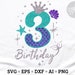 Mermaid 3rd Birthday Svg, 3rd Bday Svg, Third Number, 3rd Birthday Svg ...