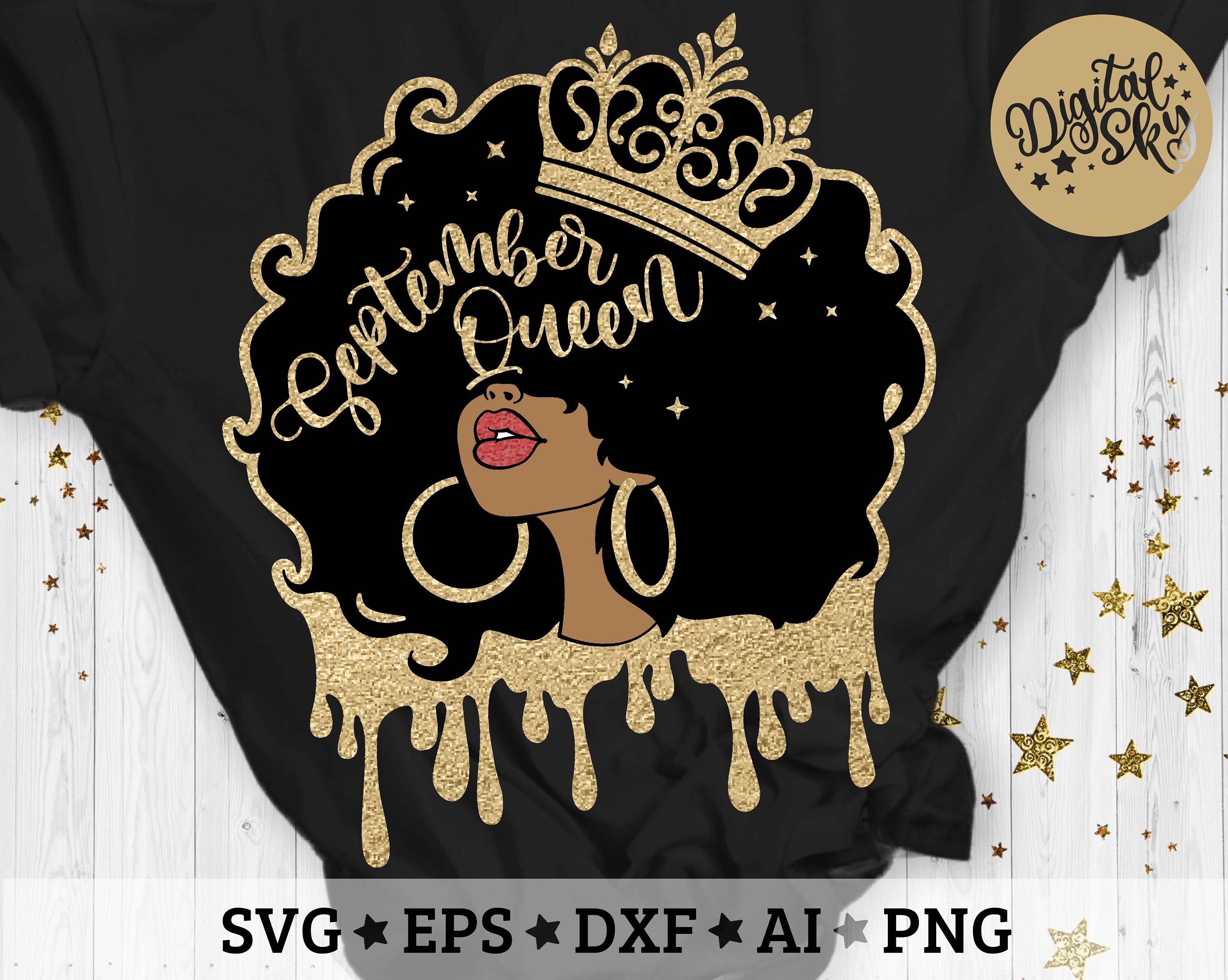 September Queen Svg Afro Girl Svg Afro Queen Svg Birthday | Etsy