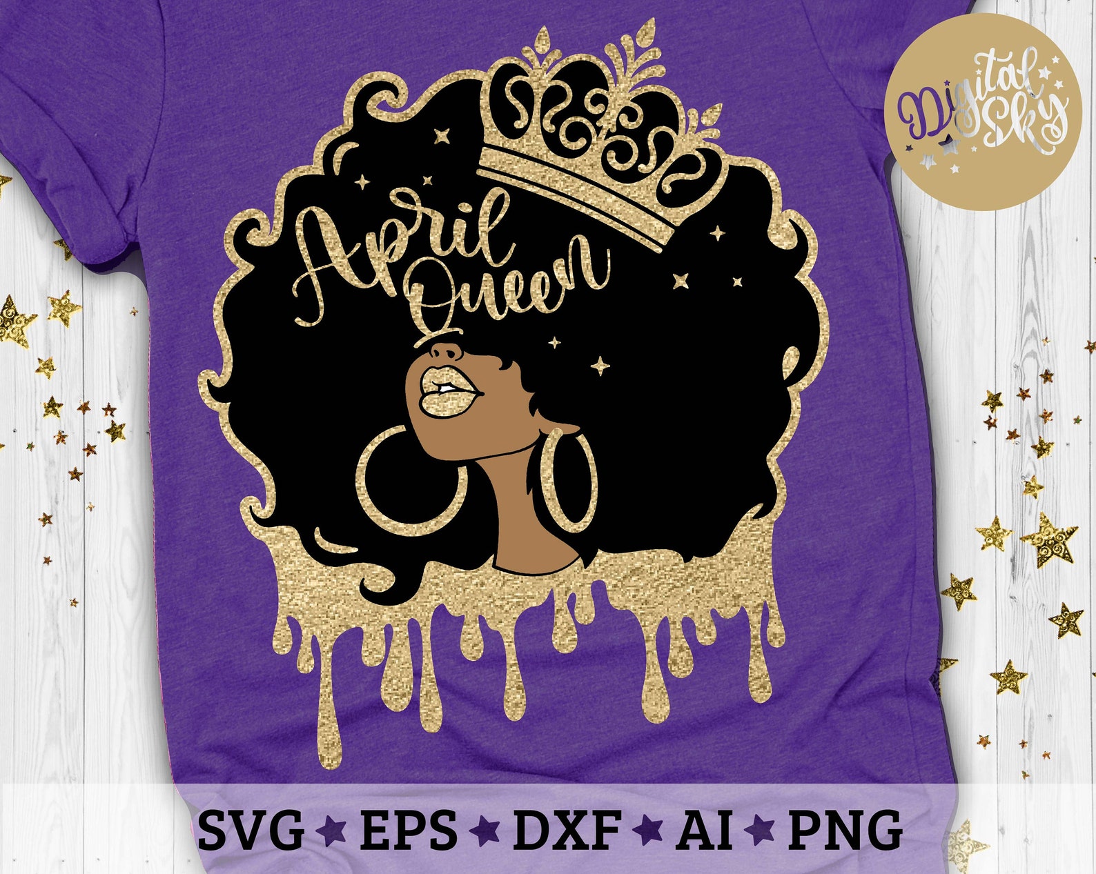 April Queen Svg Afro Girl Svg Afro Queen Svg Birthday Drip - Etsy
