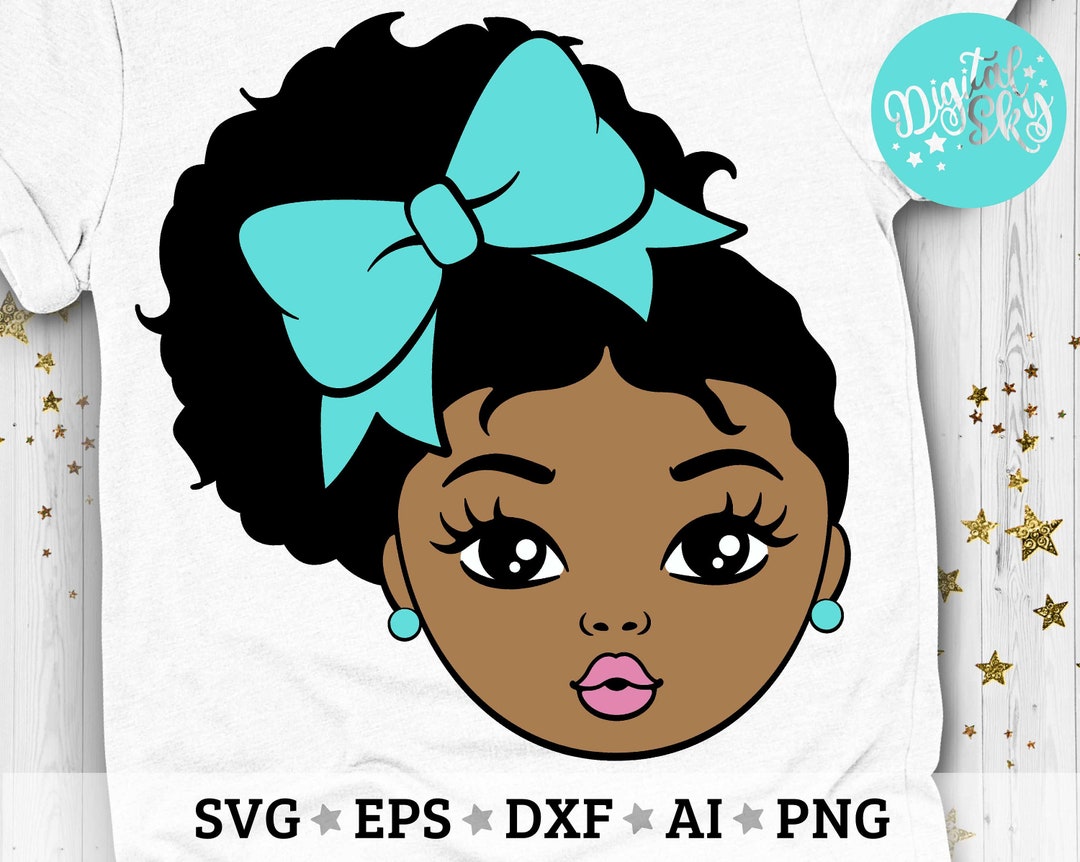 Afro Princess Svg, Ribbon Girl Svg, Peekaboo Girl Svg, Afro Puff Svg ...