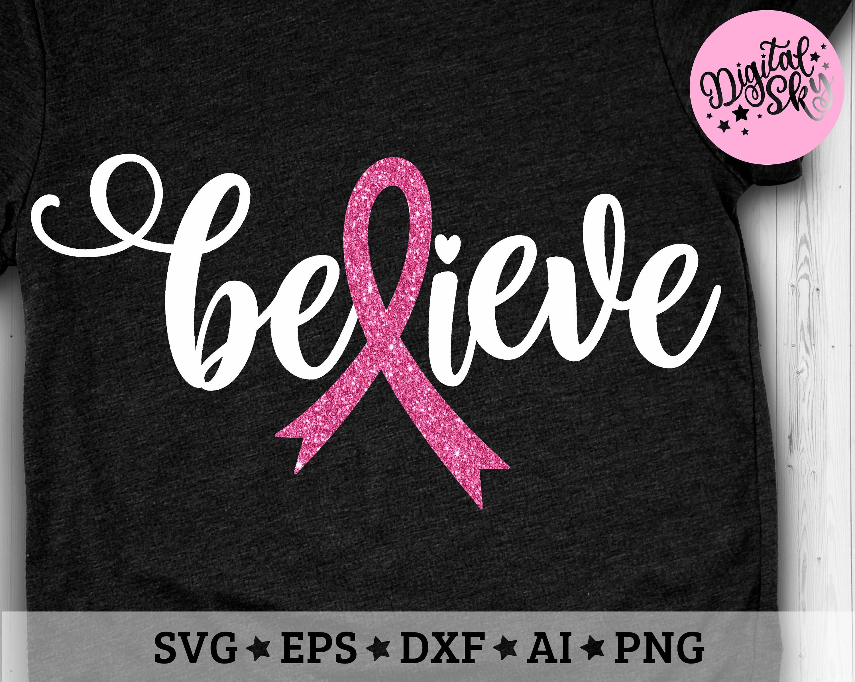 Believe Ribbon Svg Cancer Awareness Svg Cut Files Svg Dxf | Etsy