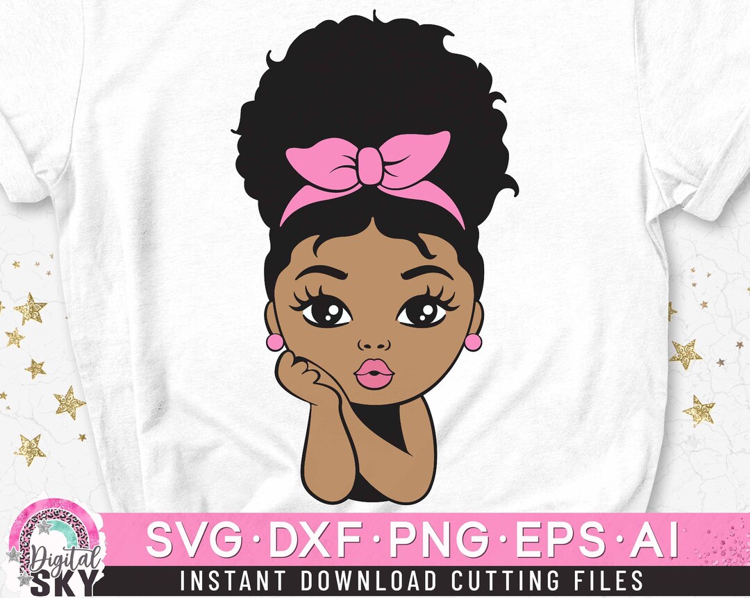 Bandana Girl Svg, Peekaboo Girl Svg, Afro Puff Svg, Summer Girl Svg ...