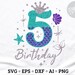 Mermaid 5th Birthday Svg, Five Mermaid Number Svg - Etsy