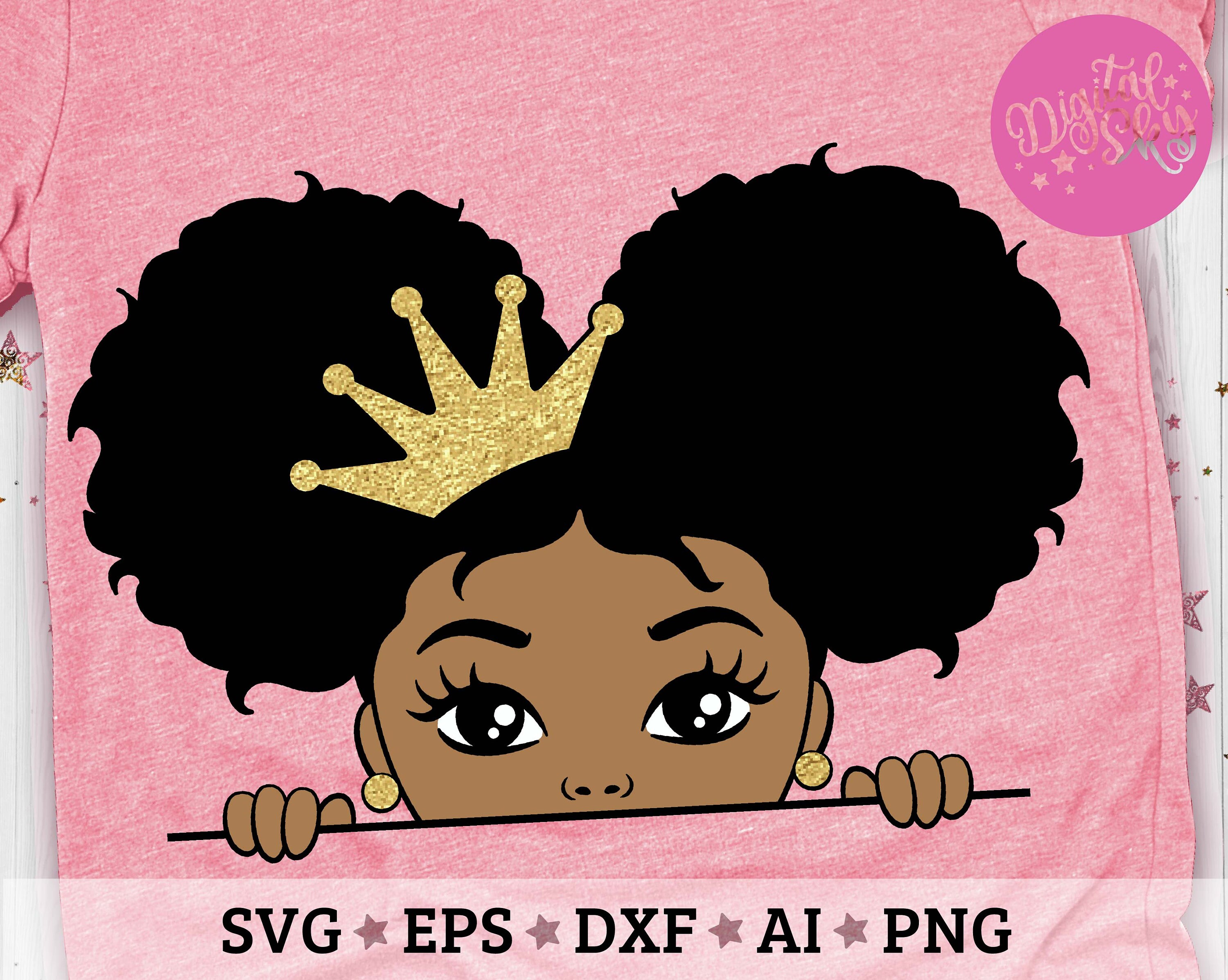 Peekaboo Girl Svg Princess Svg Little Afro Queen Svg Afro | Etsy