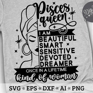 Pisces Queen Svg, Birthday Queen Svg, Black Women Svg, Afro Girl Svg ...