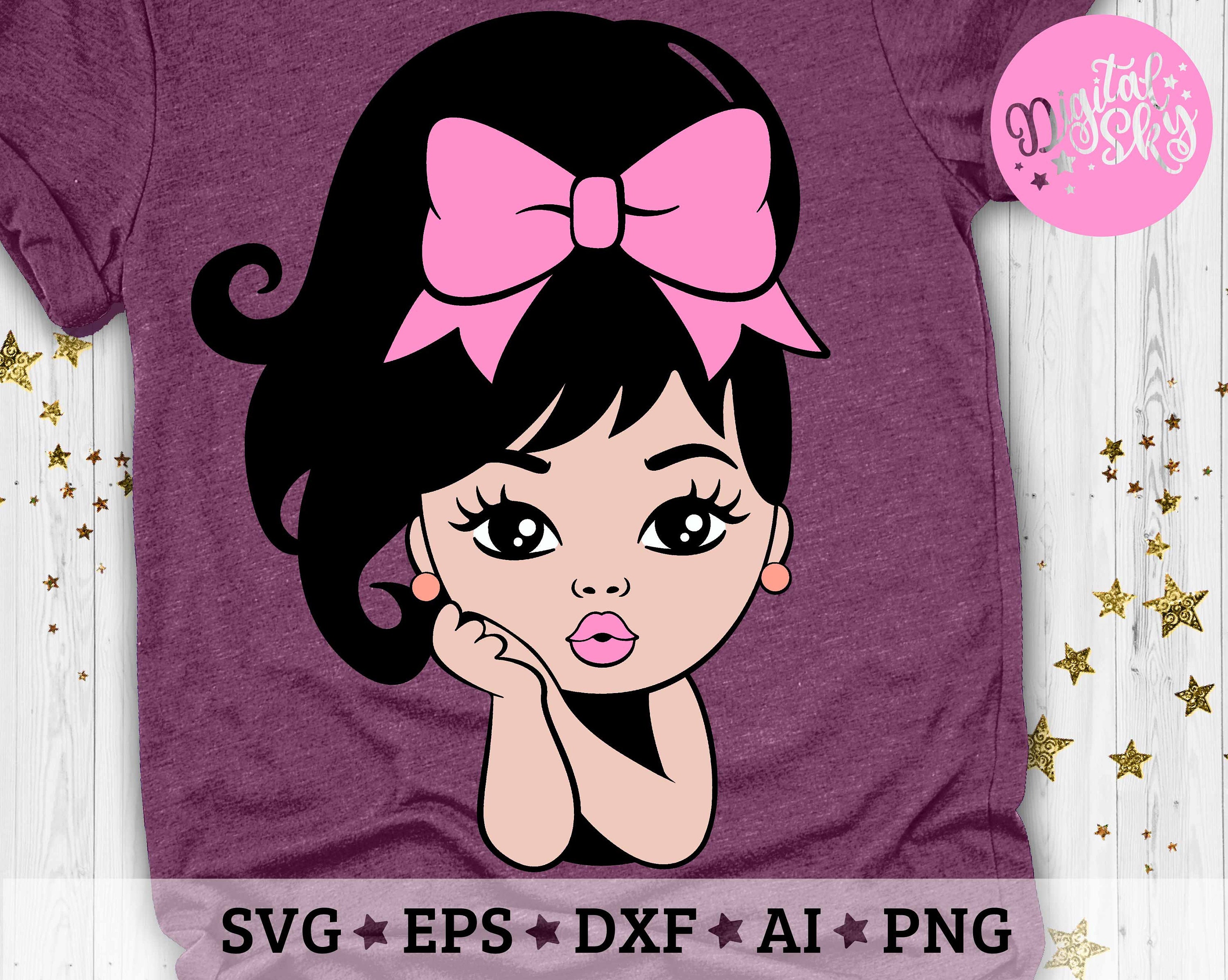 Ribbon Girl Svg Little Princess Svg Peekaboo Girl Svg - Etsy
